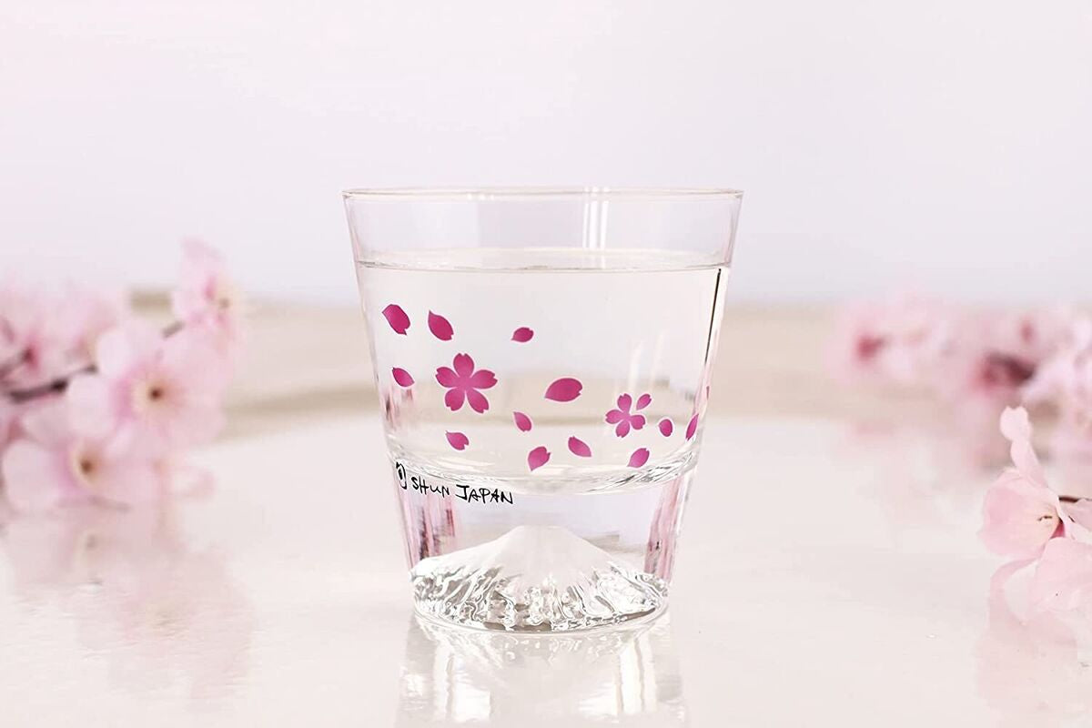 Edo Glass Mt. Fuji Sakura Glass Cup Coloring Changing Cups – Yochi Cups