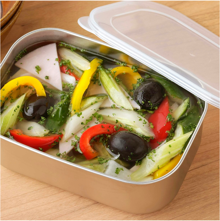 Japan Tsubame Shimomura Stainless Round Container Set of 2 -650ml ...