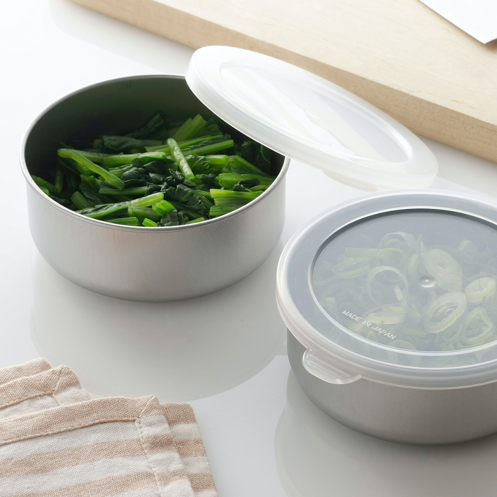 Japan Tsubame Shimomura Stainless Round Container Set of 2 -300ml ...