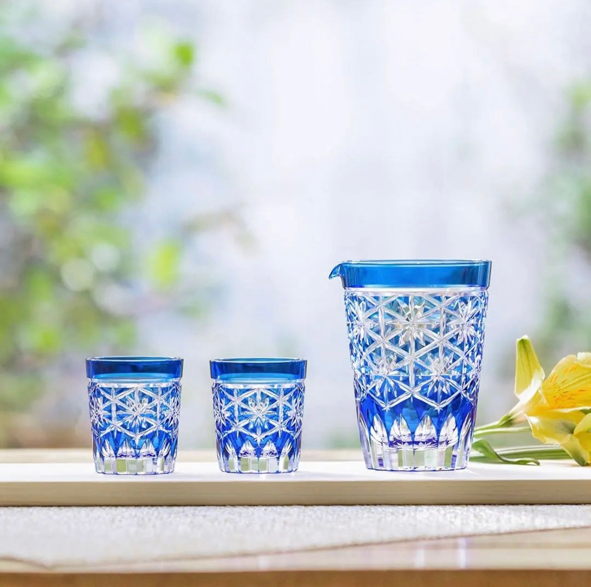 Kagami Crystal - Sake Barware, Edo Kiriko "Seika" – Yochi Cups
